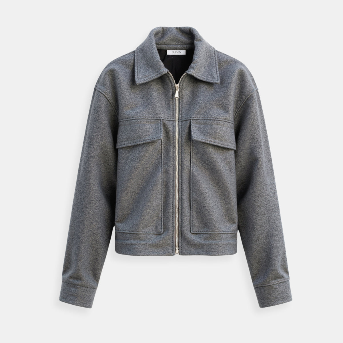 Old Money Elegant Plain Color Zip Up Tweed Jacket – BLENIN